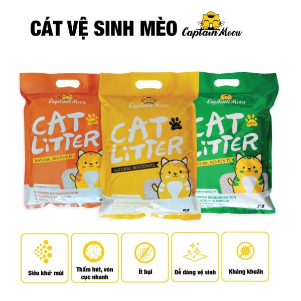 Captain Meow Lemon Cat Litter | Bentonite Cat Sand 5L/10L