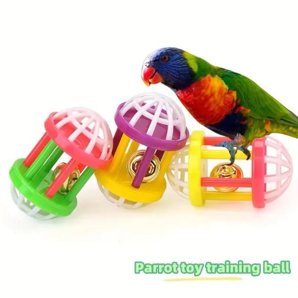 Colorful Bird Toy Ball with Bell for Parrots & Small Birds