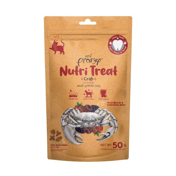 Pramy Nutri Crab Dry Cat Treat 50gm | Cat Snacks