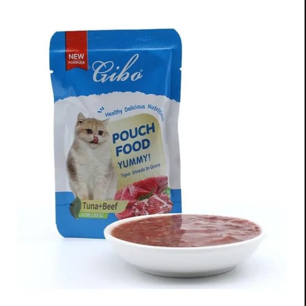 Giba Cat Pouch Food Tuna & Beef Gravy 85g
