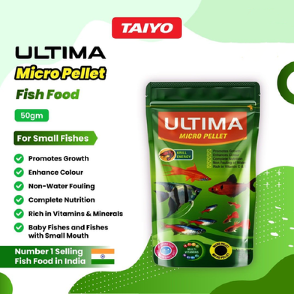 TAIYO Ultima Micro Pellet Fish Food 50gm – Premium Aquarium Feed